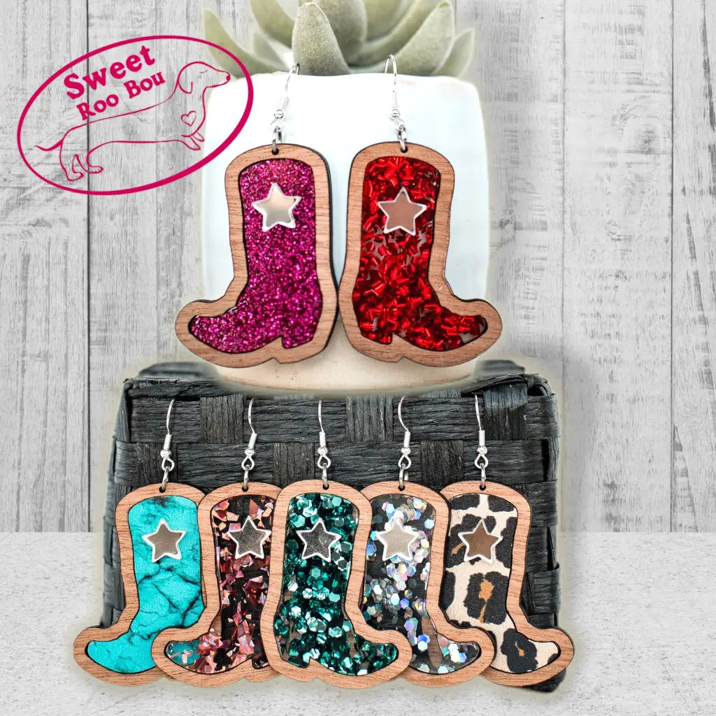 Rodeo Star Boot Earrings - Sweet Roo Bou LLC